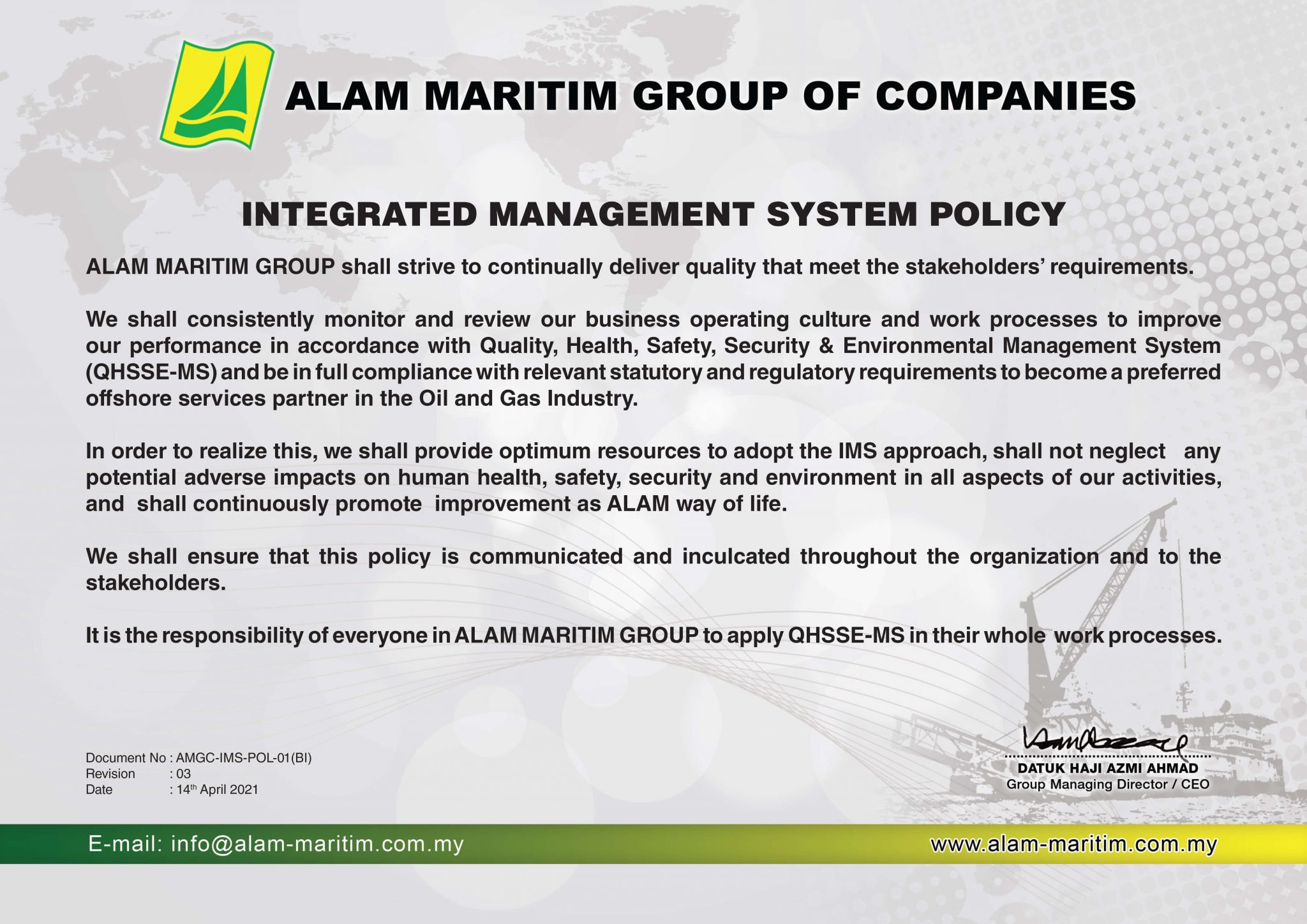 Corporate Policy - Alam Maritim Resources Berhad